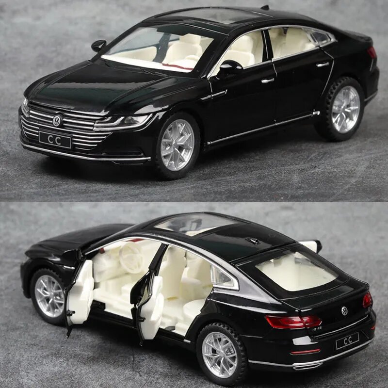 Модель автомобиля Volkswagen Passat CC черный инерционный открывающиеся двери масштаб 1:32