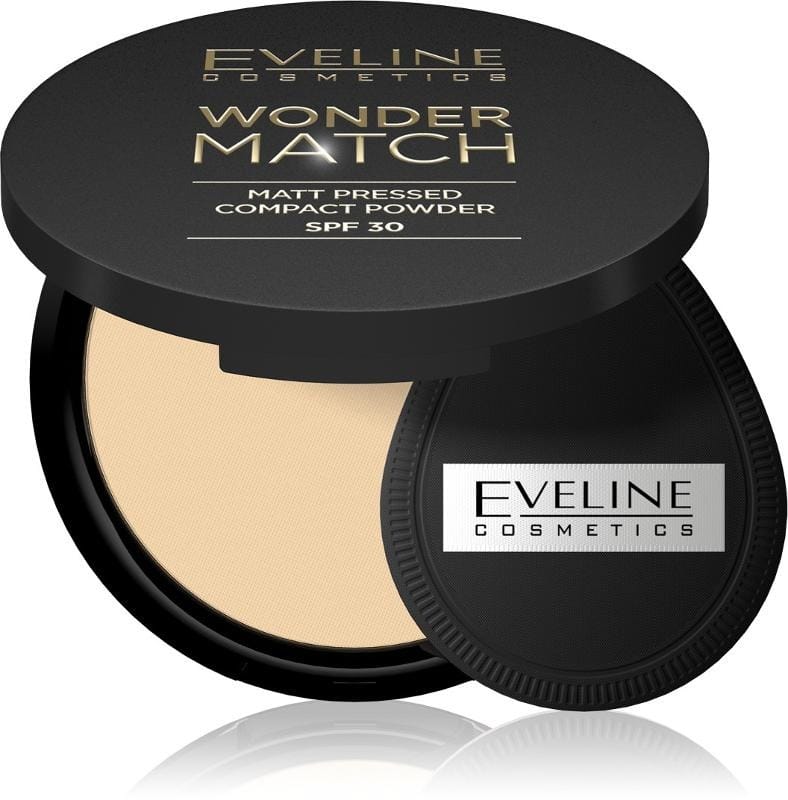 Пудра Eveline Cosmetics Wonder Match матовая прессованная с защитным фильтром SPF 30, 02 Medium Beige, 8 г