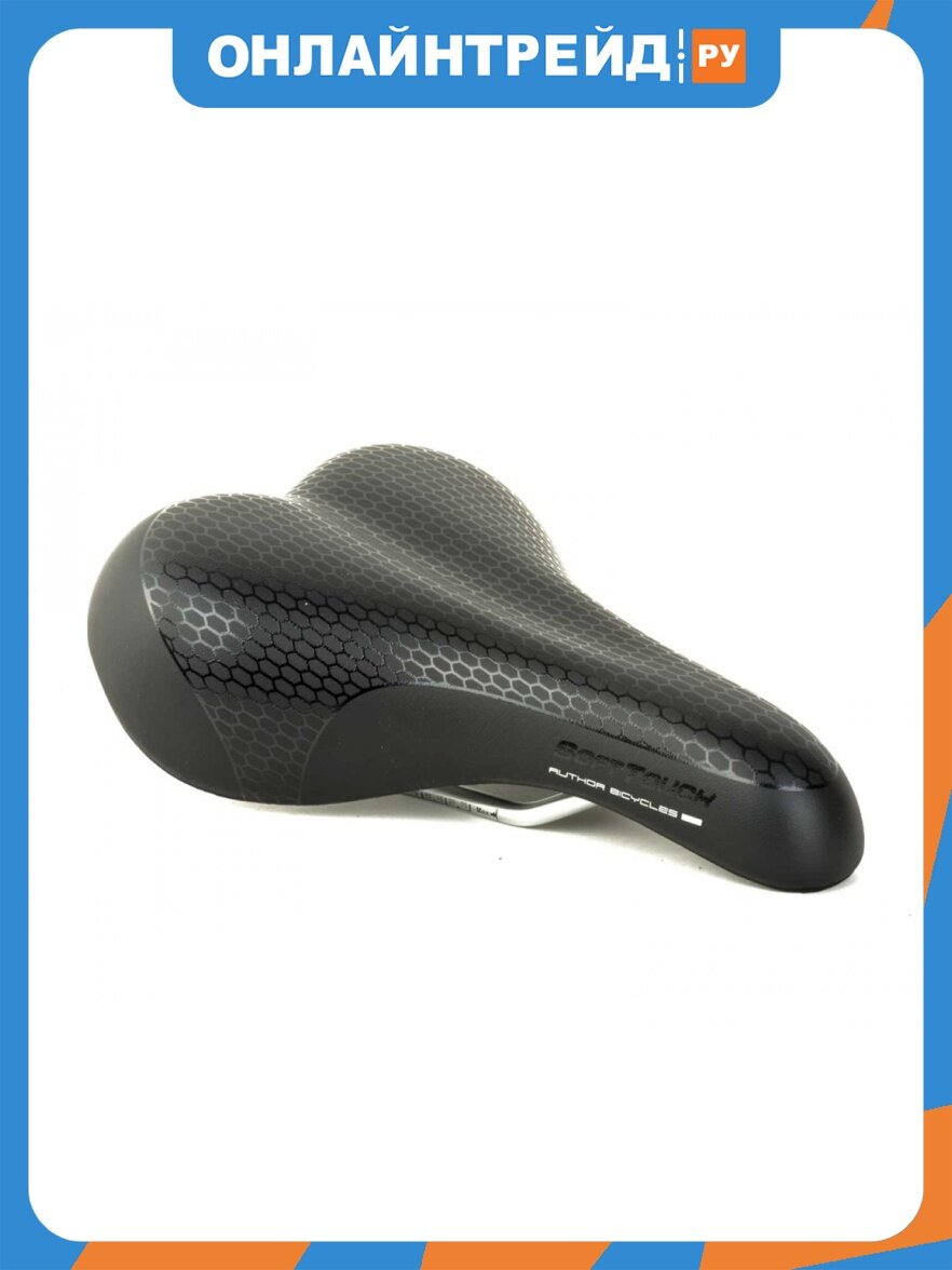 Седло Author 8-31048045 комфортное/турист. SOFT TOUCH VACUUM 255х160мм легкая пена высокой плотности, вес 392гр, черное