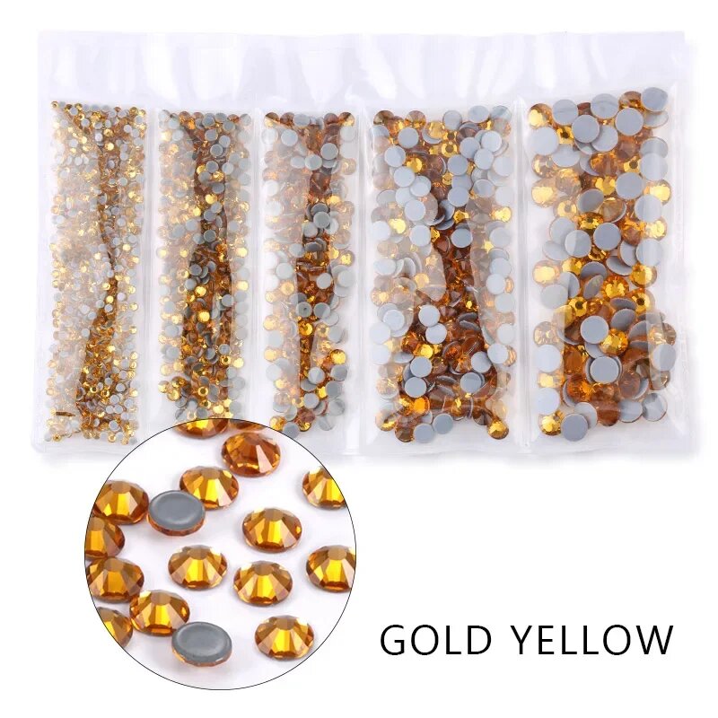 Стразы Gold Yellow для вышивки 1200 шт