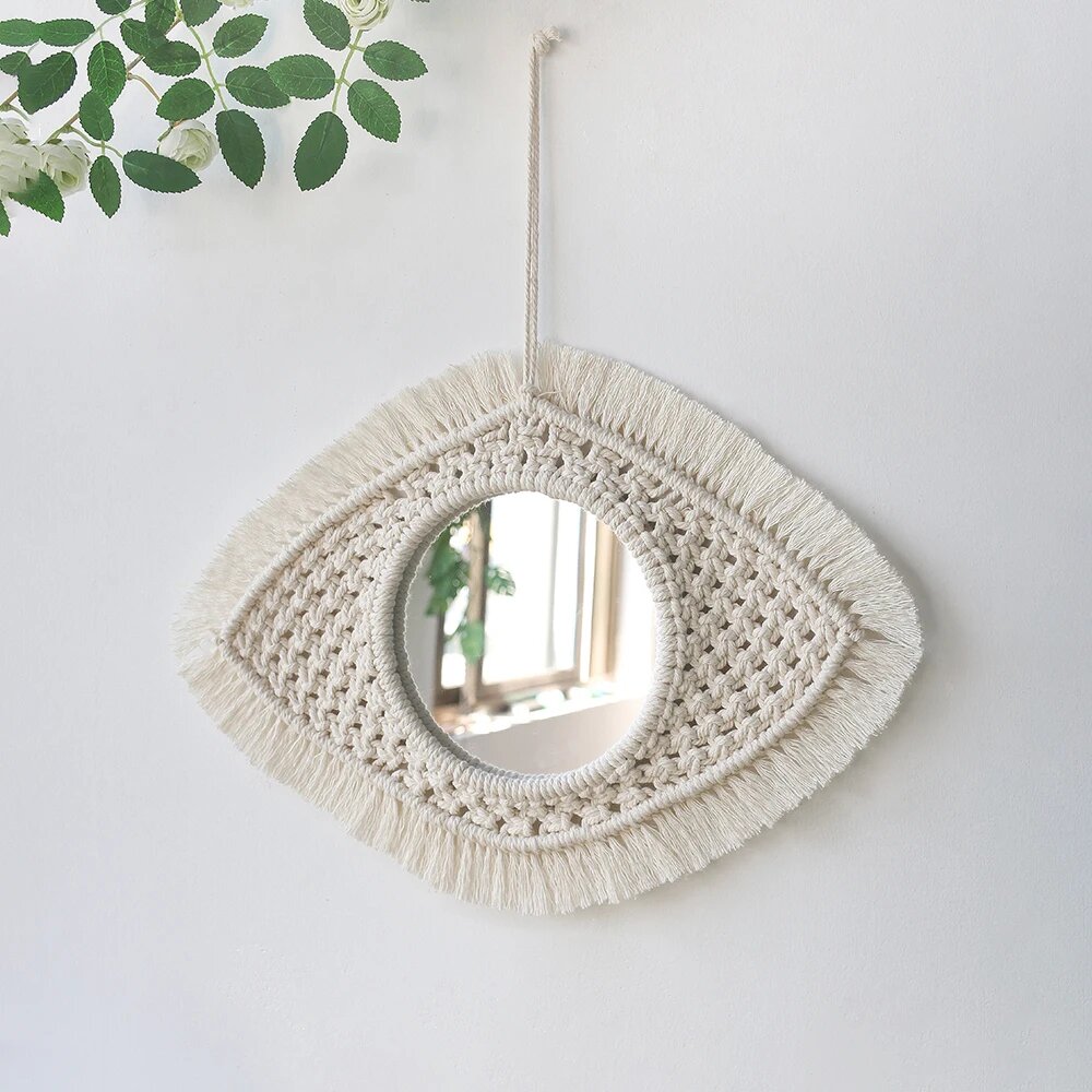 Зеркало макраме на стену, цвет wall mirror M0760