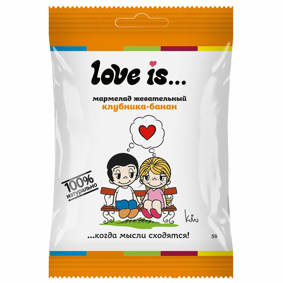 Мармелад жевательный LOVE IS "ЖуйМиксик" со вкусом клубника-банан, 20г, 20шт.