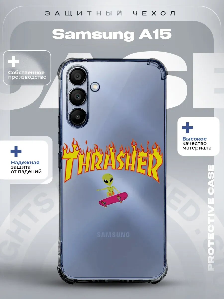 Чехол на Samsung A15 с принтом Thrasher