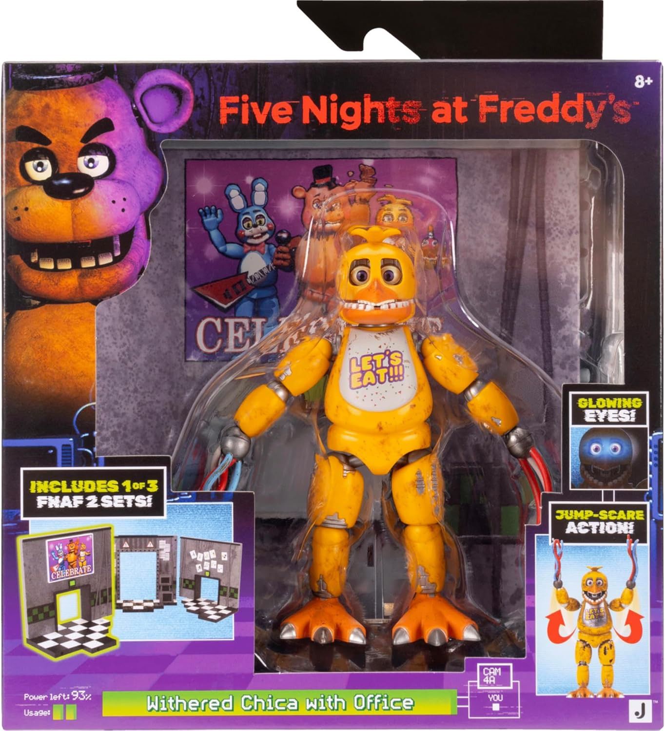 Фигурка Jazwares Five Nights at Freddy's Сломанная Чика (Withered Chica) Office Set FNAF, 13 см, коллекционная подвижная фигурка с диорамой в подарок