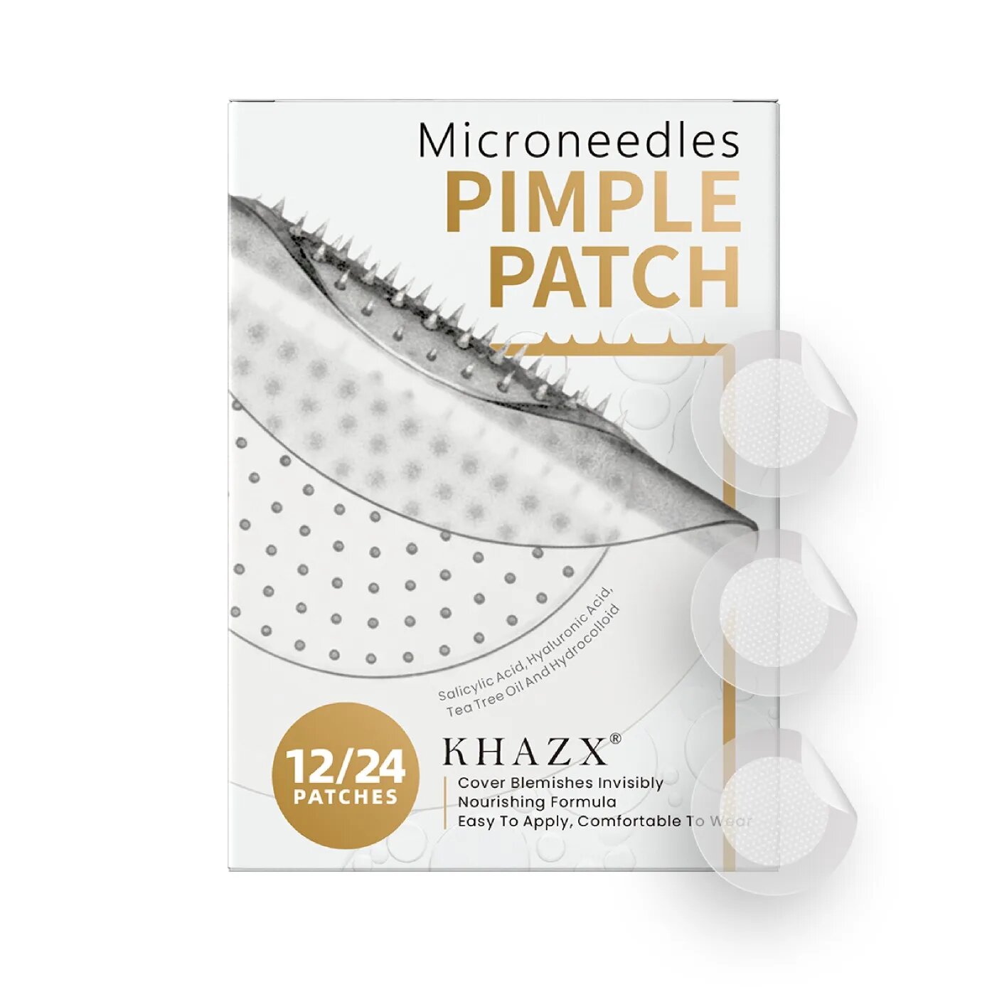 Гидроколлоидные пластыри от прыщей с микроиглами (24 шт.) 24pcs