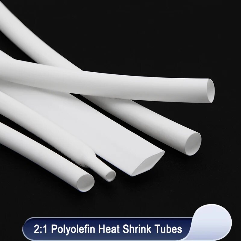 1~10m White Heat Shrink Heatshrink Tube 2:1 Diameter 0.6mm ~ 80mm Tubing Sleeving DIY Wrap Wire Repair Cable Protecctor