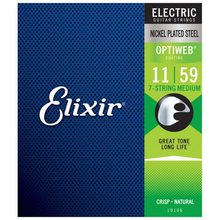 Elixir 19106 OptiWeb Комплект струн для 7-струнной электрогитары 11-59