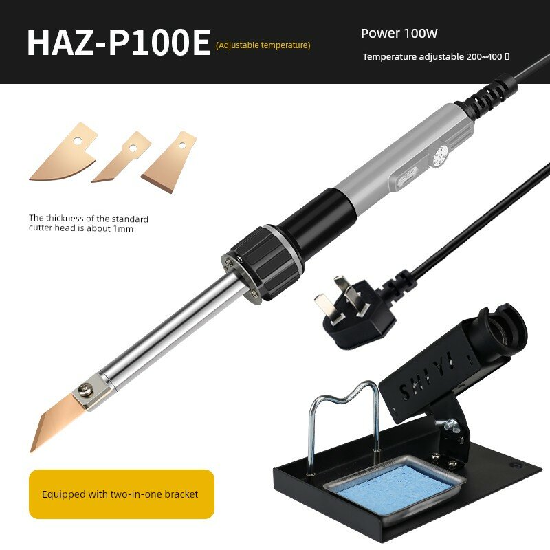 HAZ-P100E Прямая ручка 100Вт с теплоизоляцией 4 медных лезвия 200-400°С с двойной подставкой
