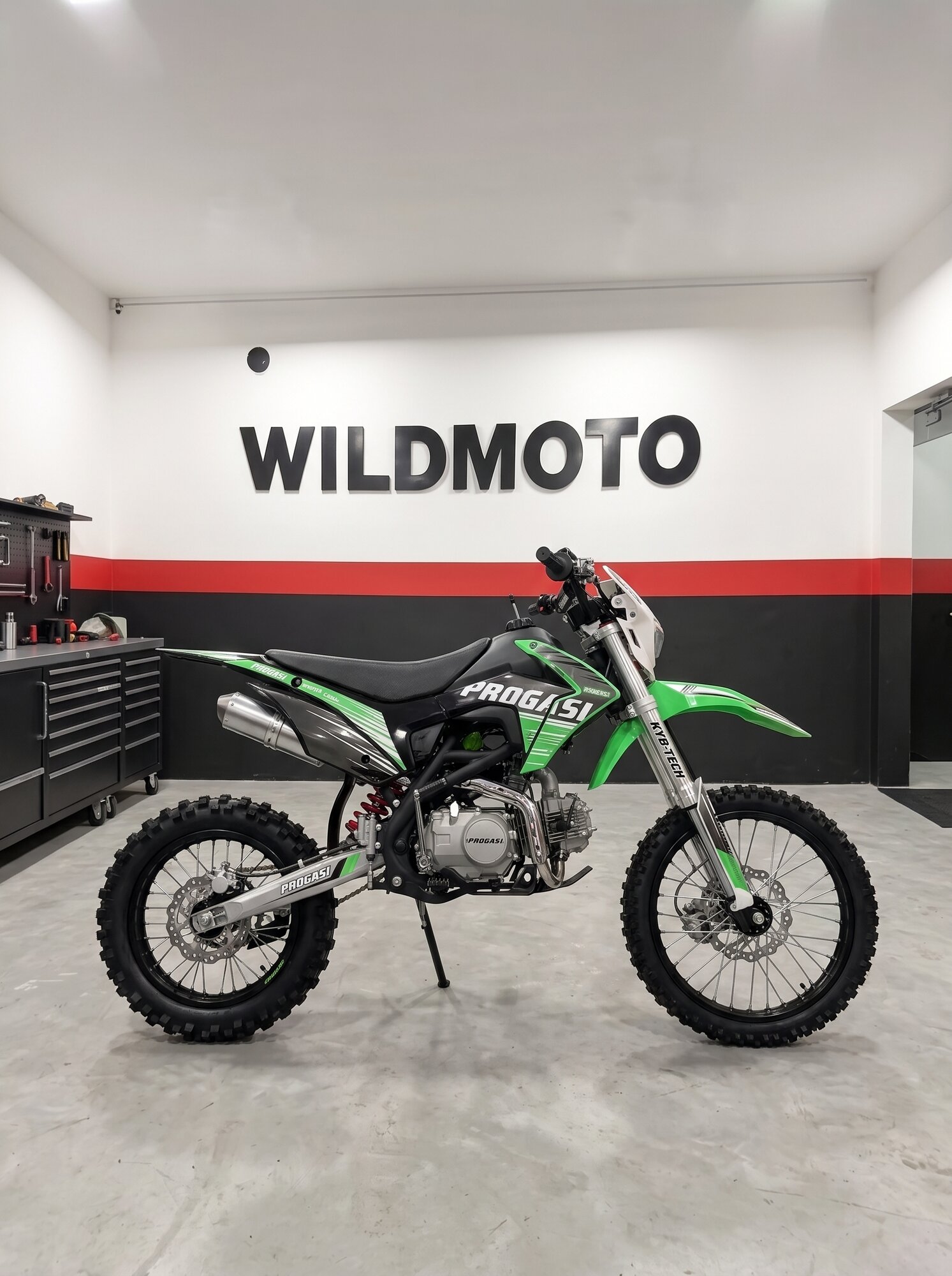 Питбайк "Progasi" SMART 5, 125 cc, механика КПП, гидравлическая система тормозов зеленый