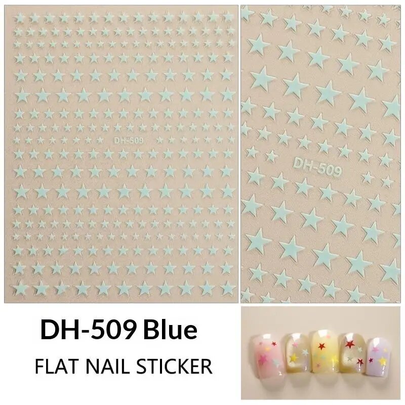 5D объемные наклейки для ногтей с пентаграммой PVC blue