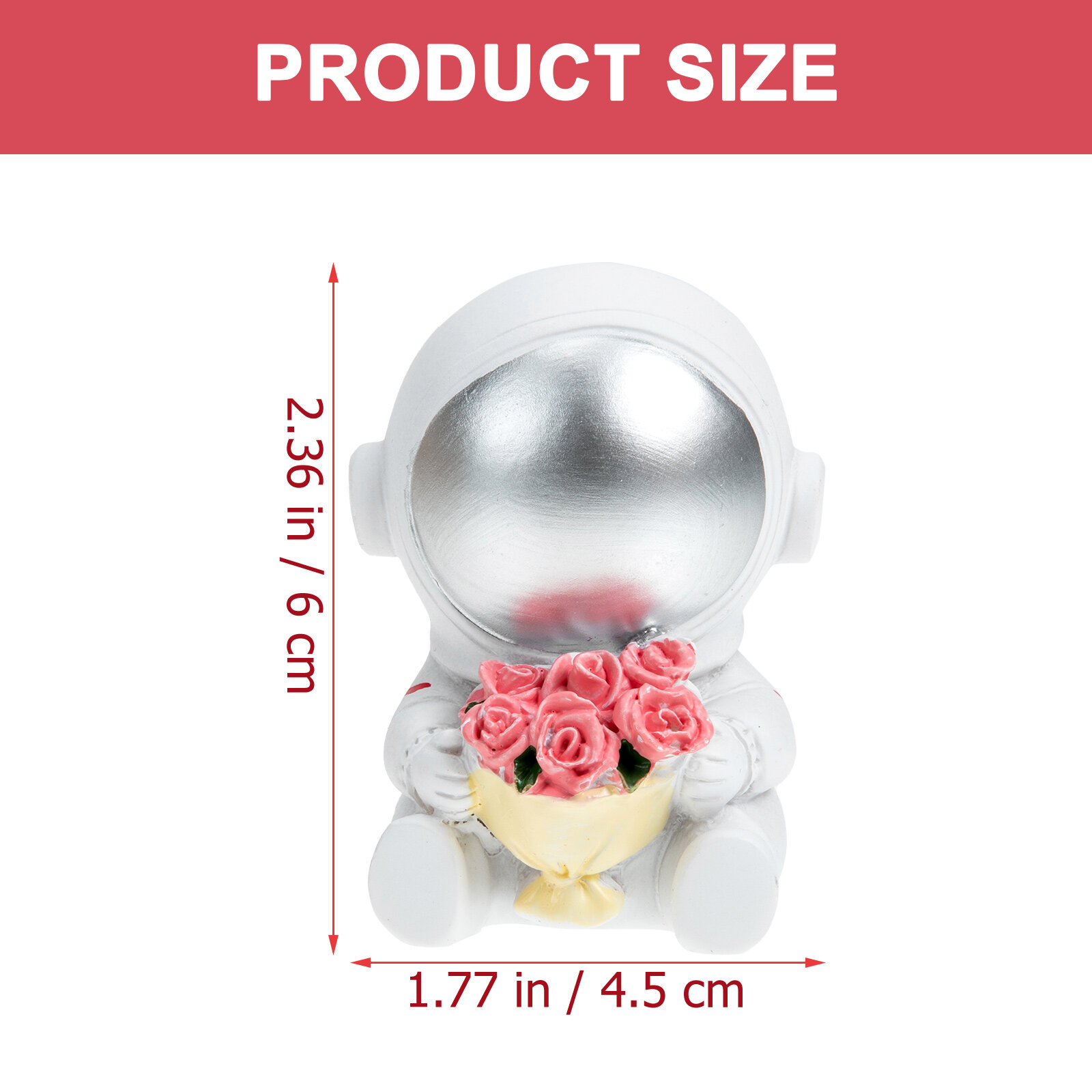 Астронавт Из Резины Декоративная Статуэтка Для Стола И Авто 6x4.5Cm