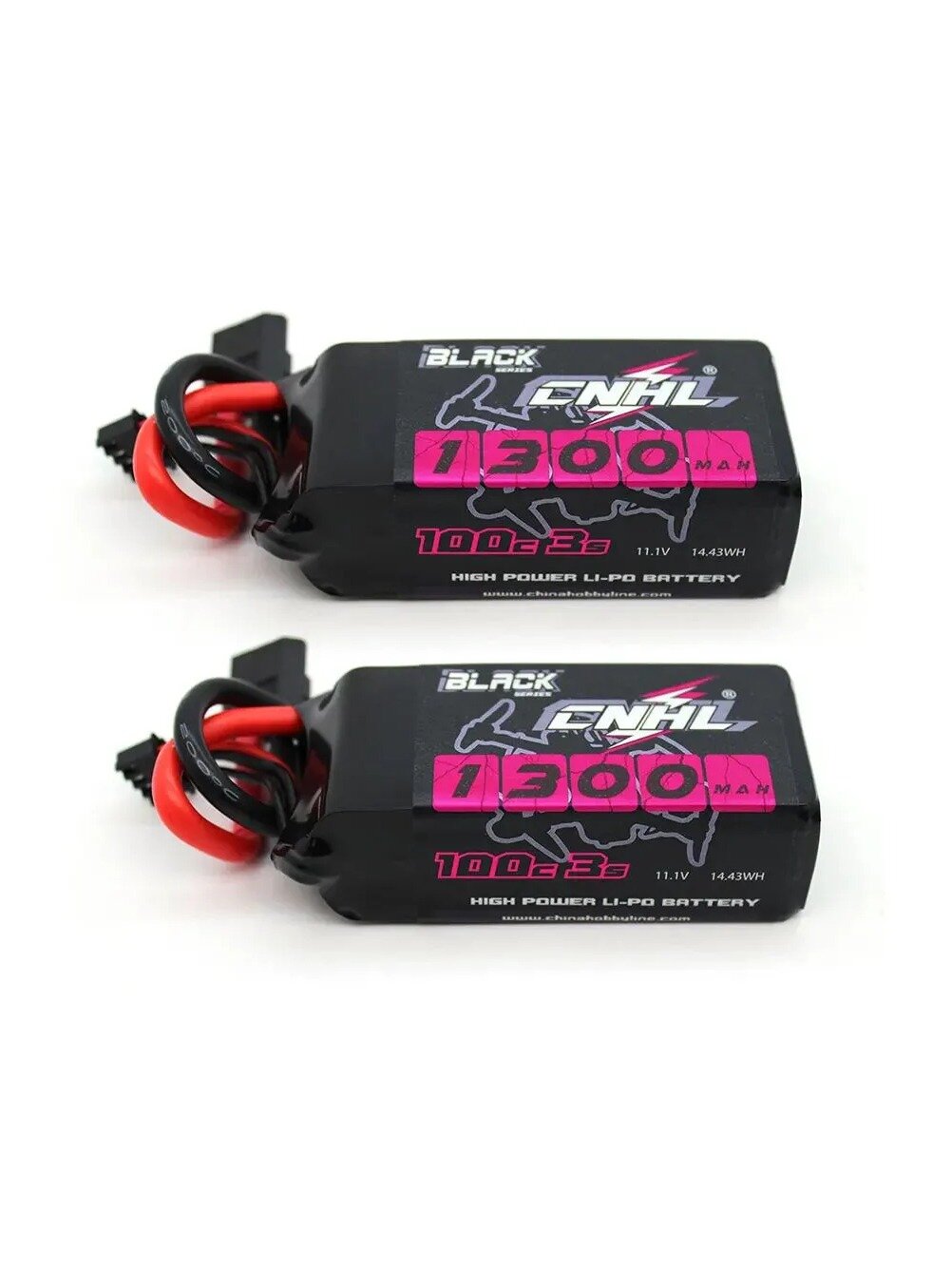 Литиевая батарея CNHL 3S 11.1V 1300mAh 100C с разъёмом XT60, 2 шт.