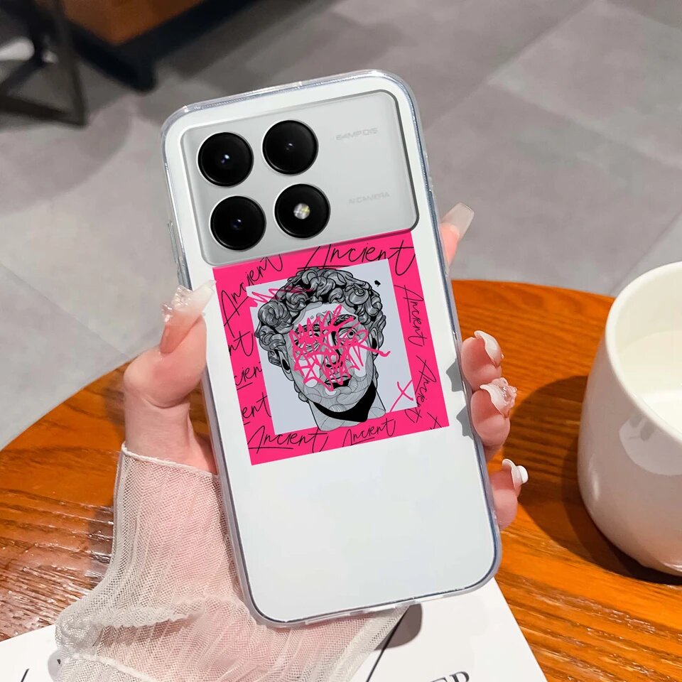 Для Xiaomi Poco X6 Poco X6 Pro 5G чехлы Love Heart Flower прозрачный U787, Poco X6 Pro 5G