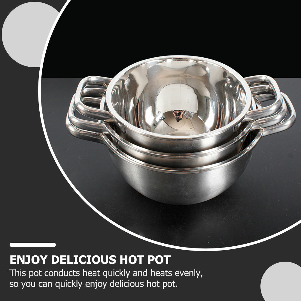 Durable Hot Pot With Handle For Home Kitchen 27X19.5X11.5CM Silver