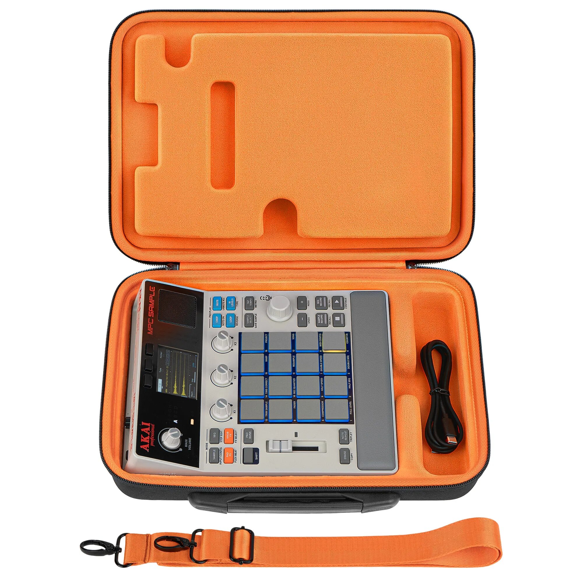 Жесткий дорожный кейс для портативного сэмплера-грувбокса Akai Professional MPC Sample (оранжевый)