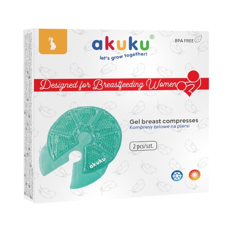 Накладка для кормления Akuku гелевые компрессы для груди, зеленый, mi towe