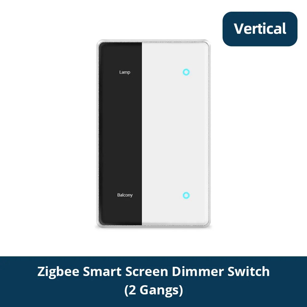 Zemismart Zigbee умный диммер с дисплеем White 2 Gangs