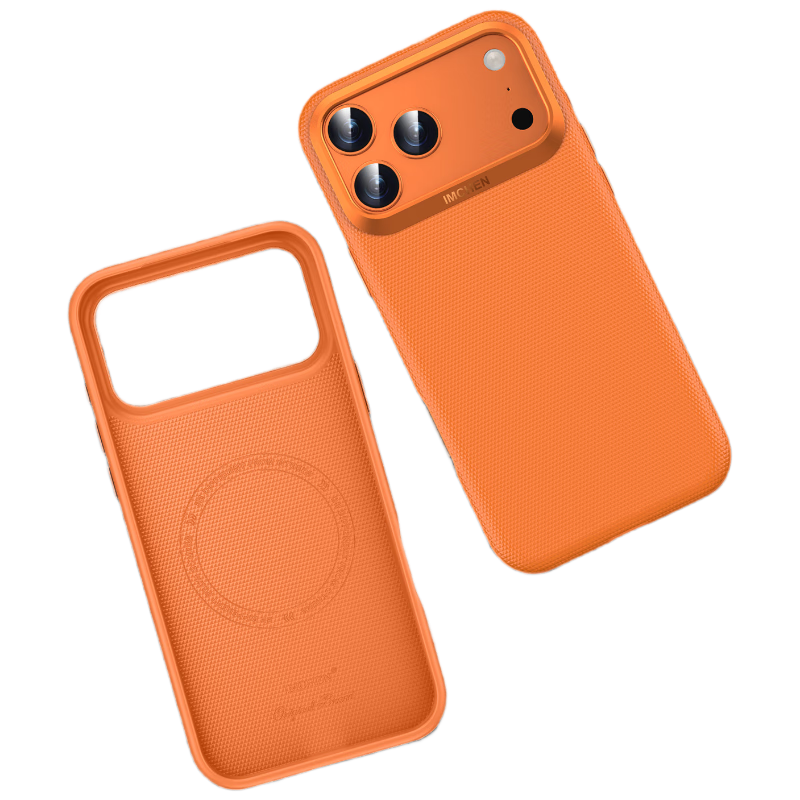Aimeichen Kirin Kesi Магнитный кожаный чехол для iPhone 17 Pro Max с полным покрытием - Оранжевый Версия：iPhone 17 Pro