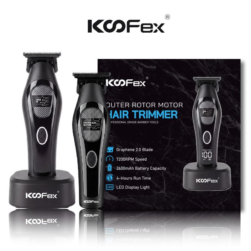 Триммер Новая электрическая машинка для стрижки волос KooFex с бесщеточным двигателем