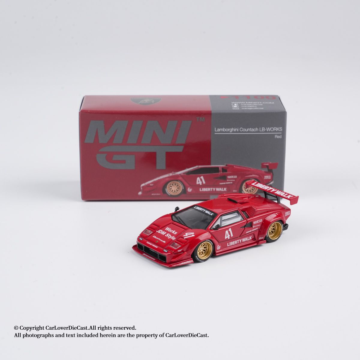 MINIGT 1:64 Lamborghini Countach LB-WORKS Red MGT01100-CH отлитая под давлением модель гоночного автомобиля Игрушки