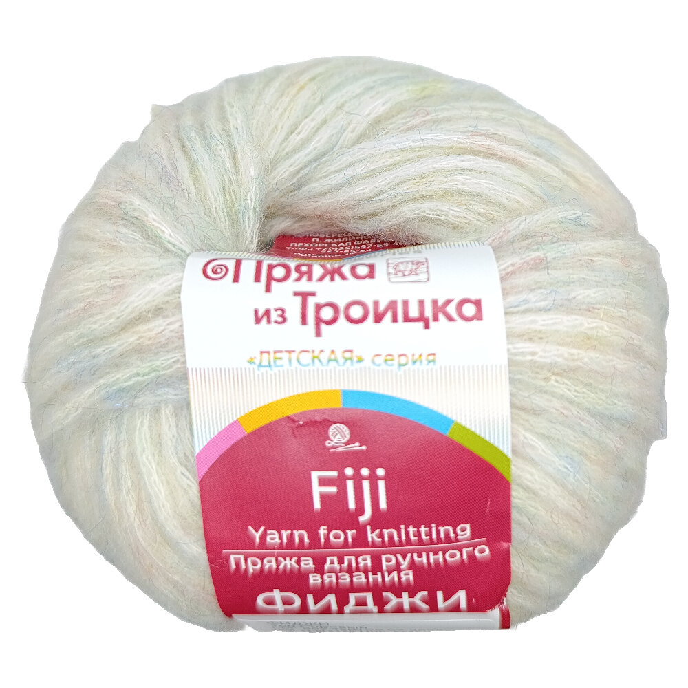 Пряжа для вязания ТКФ Фиджи 166 суровый (радуга) 50 гр/95 м 20% мериносовая шерсть, 60% хлопок, 20% акрил