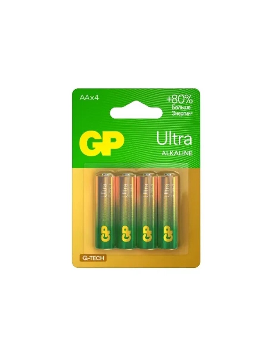 Алкалиновые батарейки GP Ultra Alkaline G-Tech 15А AA (4 шт)
