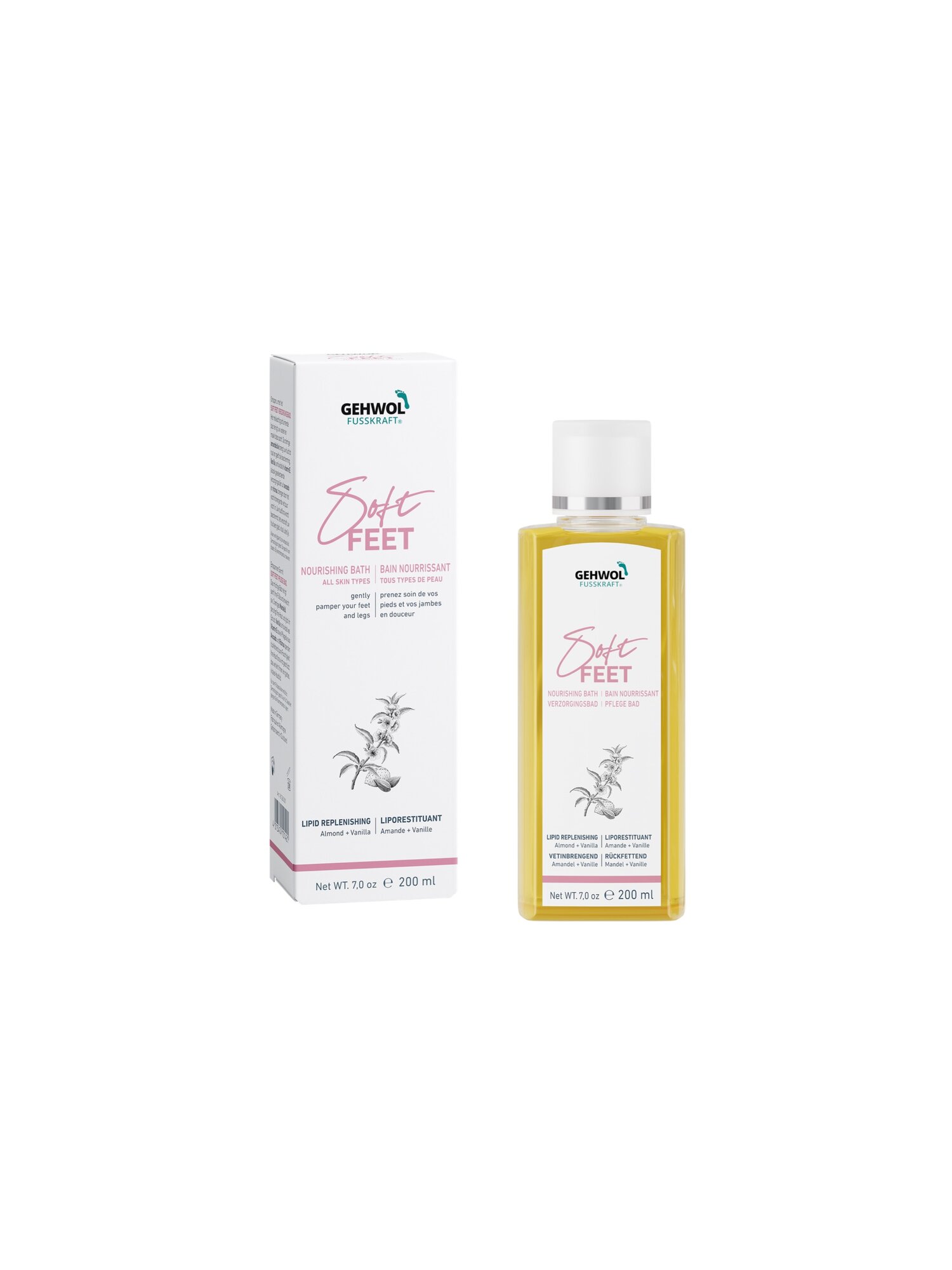 Gehwol Fusskraft Soft Feet Nourishing Bath - Ванна для ног Миндаль и Ваниль 200 мл