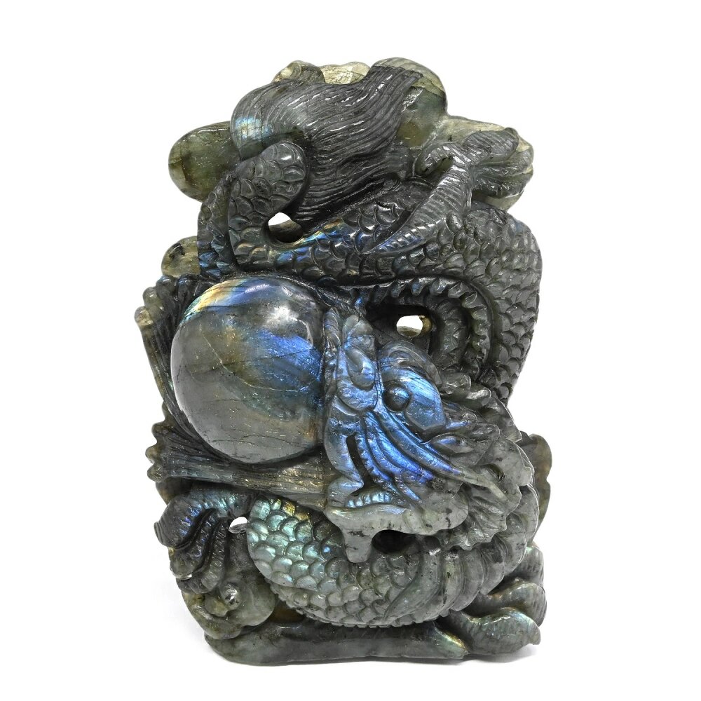 Китайский Дракон нэцкэ из лабрадора 110*52*145мм