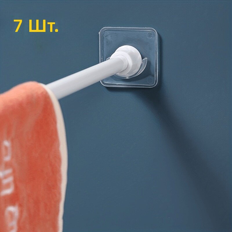 Набор из 7 прозрачных декоративных настенных и дверных крючков на самоклеящейся основе без сверления, держатель для ключей для ванной и гостиной