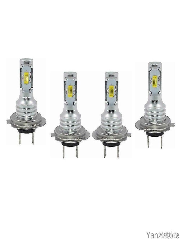 LED лампы H7 для авто, 4 шт, 6000K, яркий свет, алюминиевый корпус, для фар и ПТФ, автосвет
