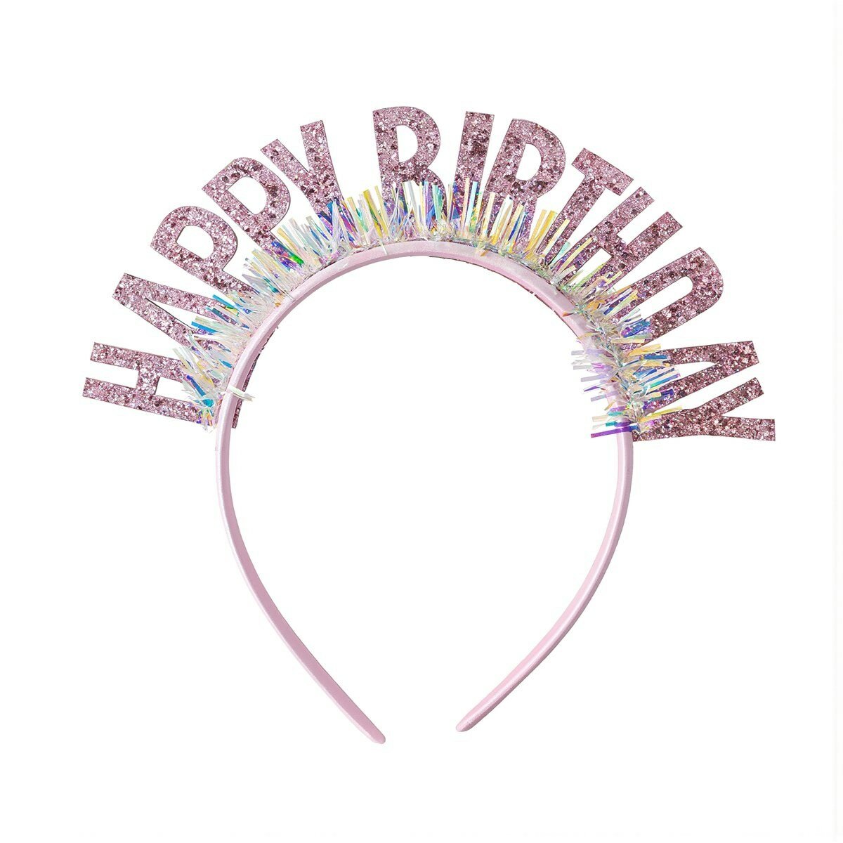 Аксессуар для головы голубой с глиттерной надписью HAPPY BIRTHDAY праздничный ободок для взрослых и детей на день рождения реквизит для фото