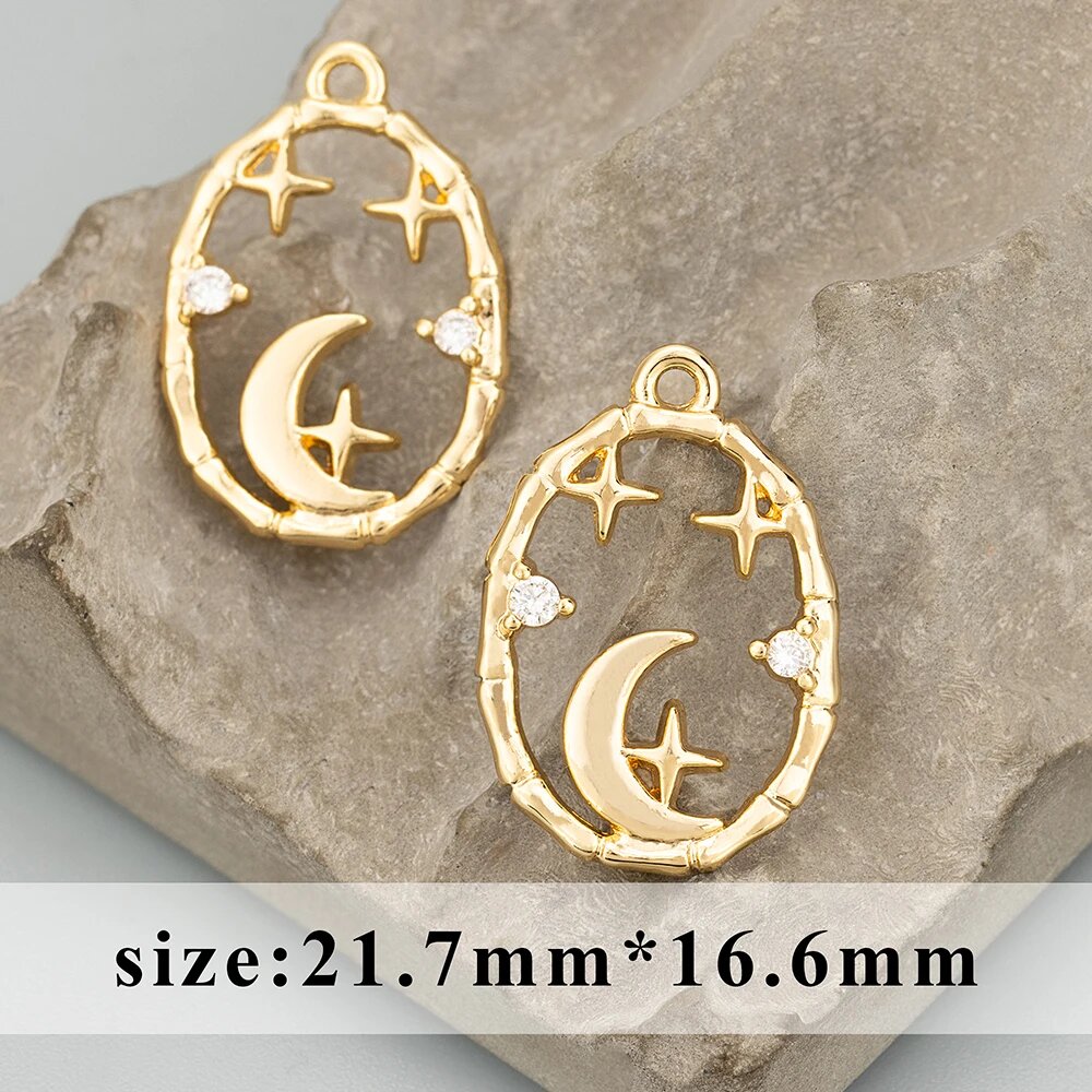 Подвески GUFEATHER ME75 из меди с фианитом, родиевое покрытие, 6 шт.