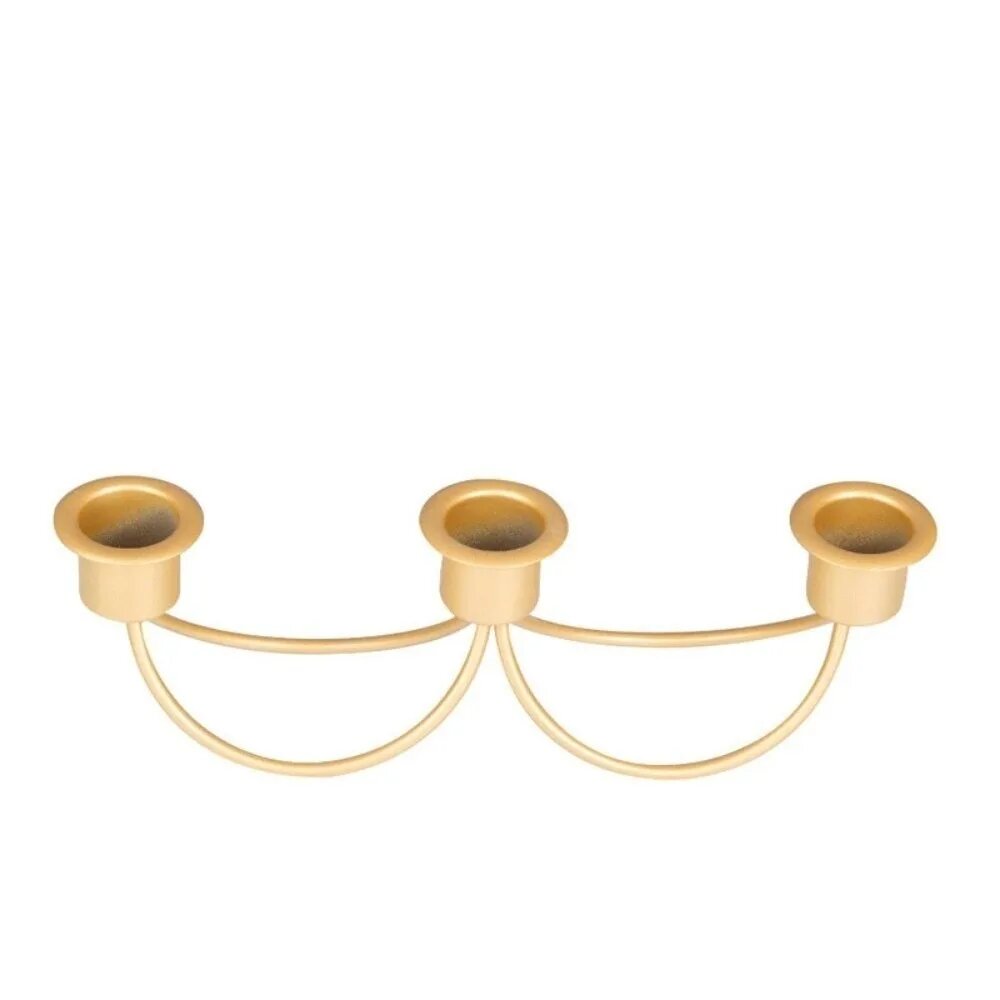 Винтажный металлический подсвечник Бежевый, Gold