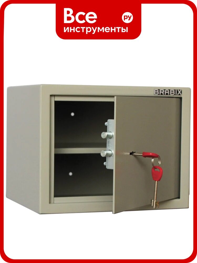 Мебельный сейф BRABIX D-24m 240х310х60мм, 7кг, ключевой замок, крепление к стене 291162