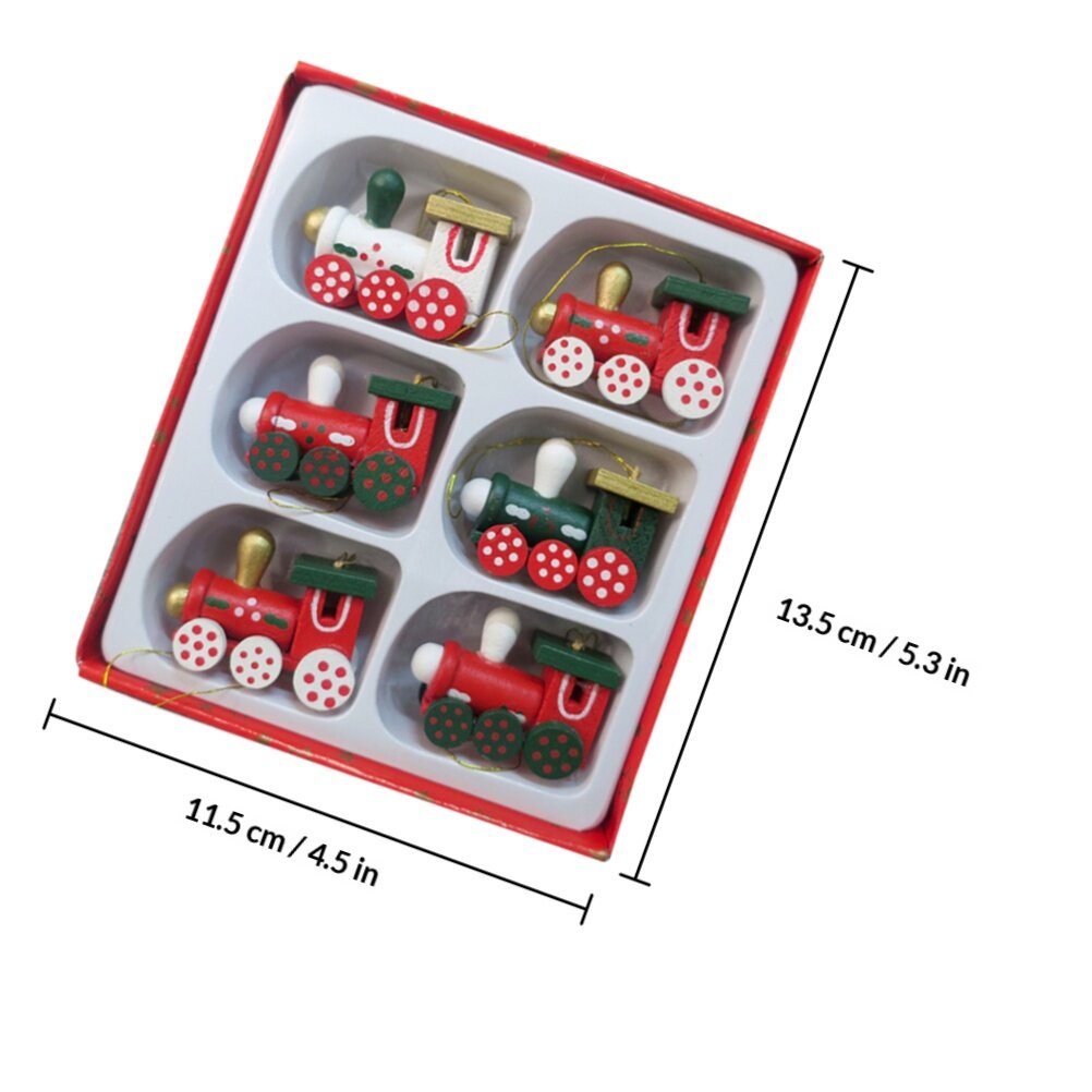 12 Штук Деревянные Ёлочные Украшения Вагончик Christmas Hanging Ornaments 4.00X3.00X3.00Cm