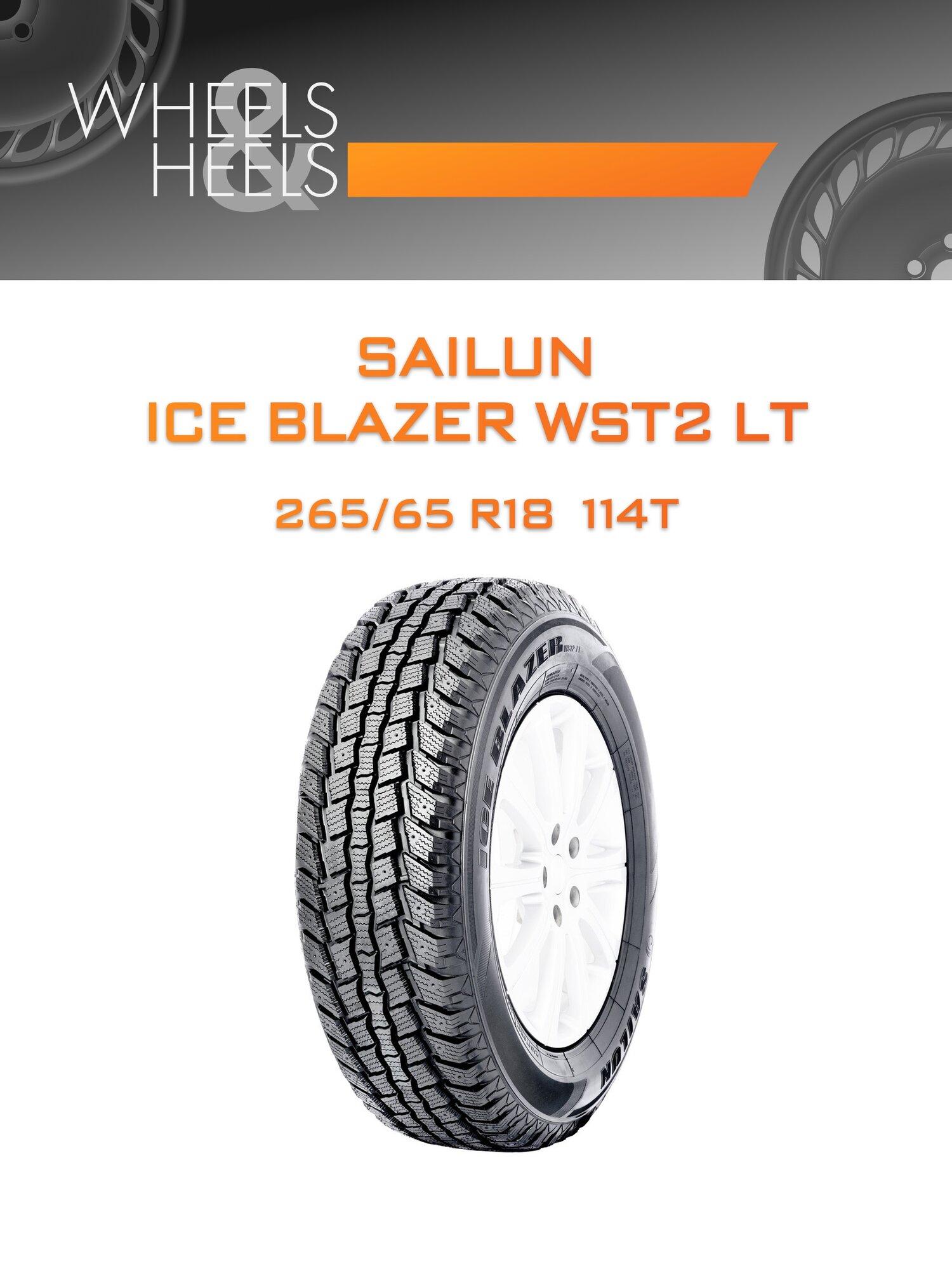 Шина автомобильная SAILUN ICE BLAZER WST2 LT 265/65 R18 114T WINTER Ш, зимняя, универсальная
