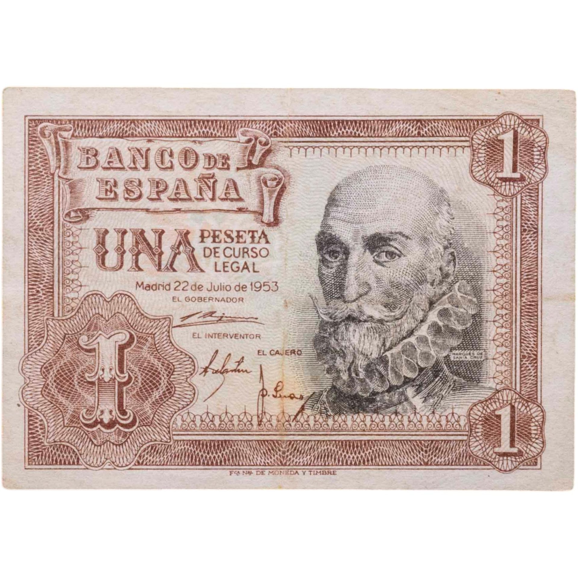 Испания 1 песета 1953