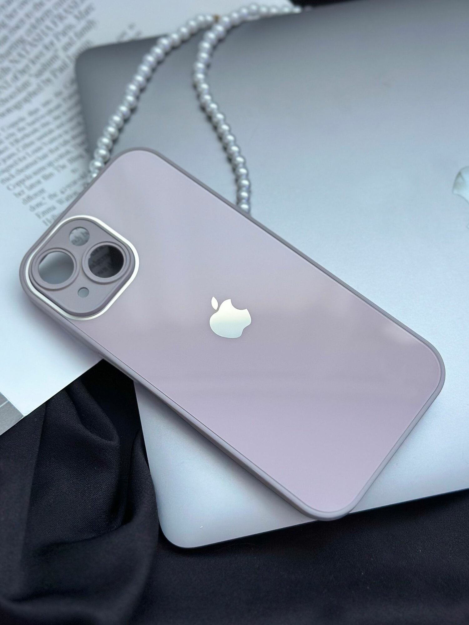 Чехол на айфон 15 с защитой для камеры, чехол iphone 15 бежевый