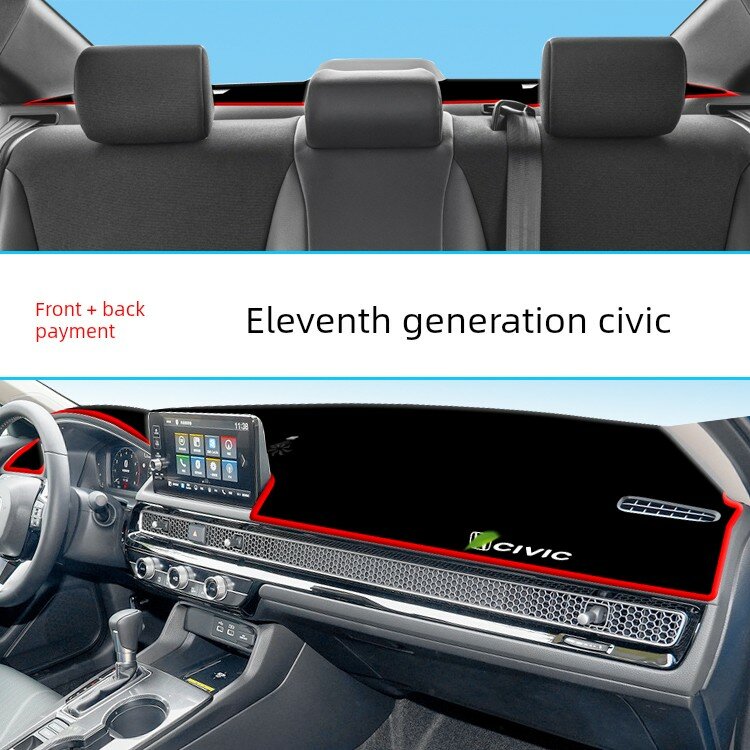 Набор передних и задних ковриков для салона Honda Civic 11-го поколения с красной каймой, полный комплект автомобильных