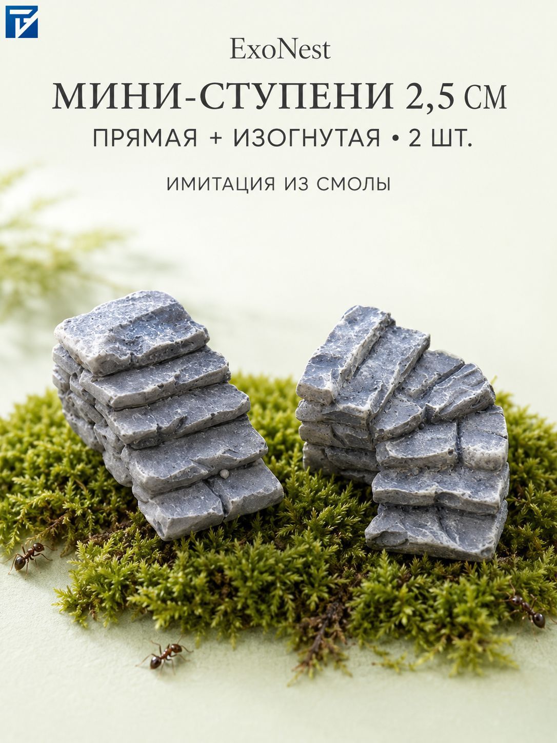 ExoNest Аксессуары для муравьиной фермы, декор для формикария 2,5 см с лестницей, элементы оформления арены для содержания муравьев