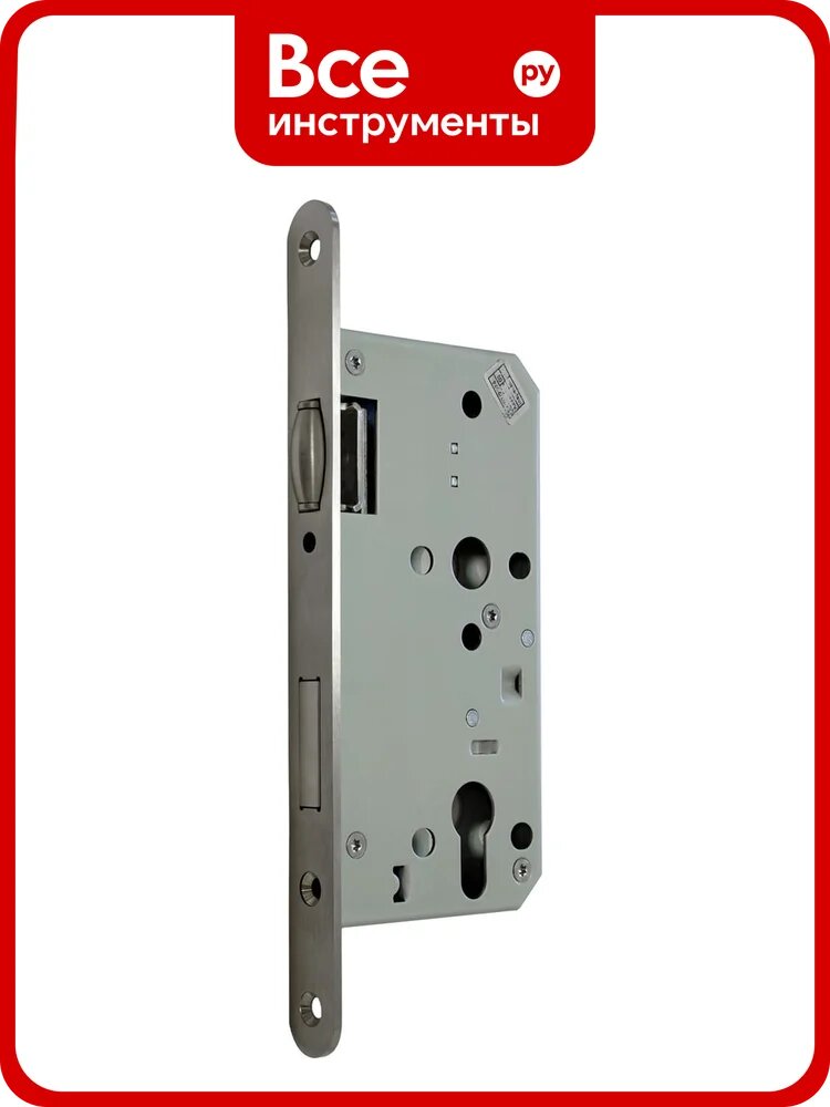 Корпус замка с роликом DOORLOCK DL401R/C/55/20/SSS матовая нержавеющая сталь, под цилиндр, бэксет 55 мм, фронтальная планка 20 мм 75306