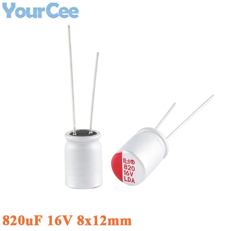Электролитический конденсатор 820uF 16V 8x12mm 10шт