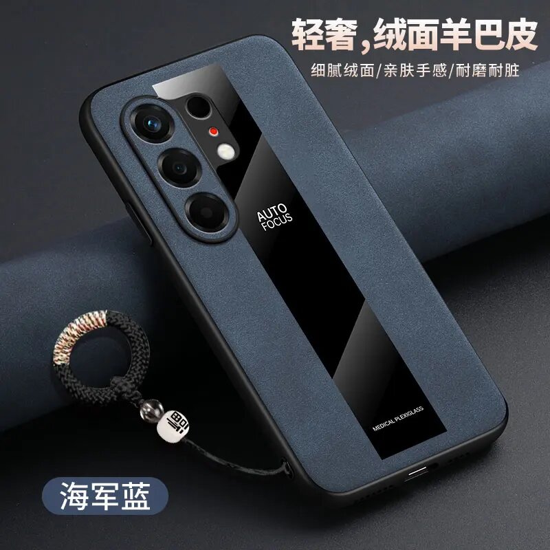 Чехол для Tecno Camon 50 Pro из премиальной овечьей кожи с Темно-синий, Blue, Tecno Camon50 Pro