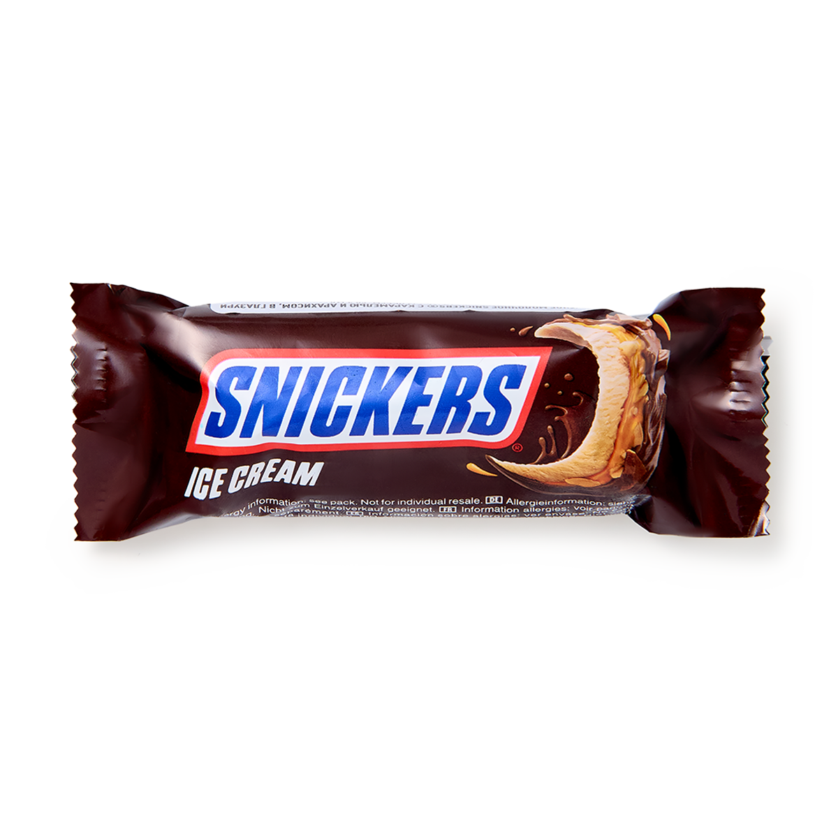 Мороженое Snickers, с карамелью и арахисом, в глазури, 45,6 г