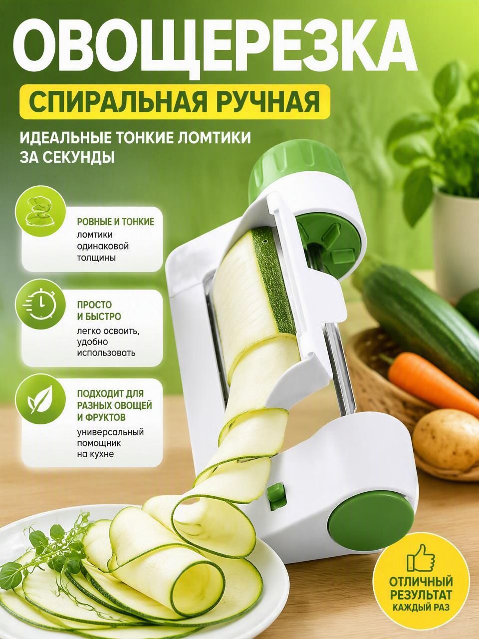Практичная овощерезка Tescoma HANDY, эксклюзивный слайсер для фруктов и овощей