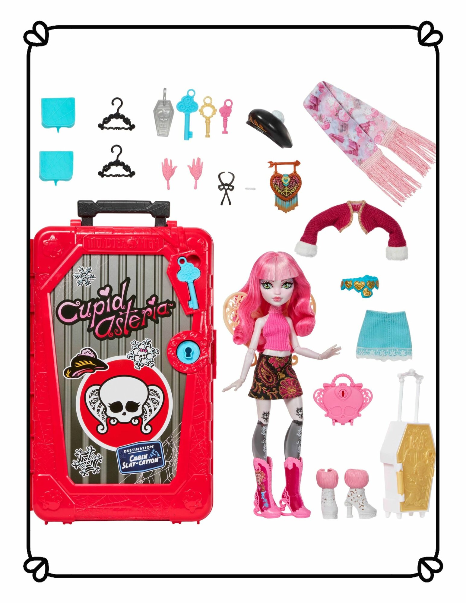 Кукла Mattel Monster High - Набор Destination: CABIN SLAY-CATION /охота в хижине, Купидон Астерия - Монстр Хай JMG66