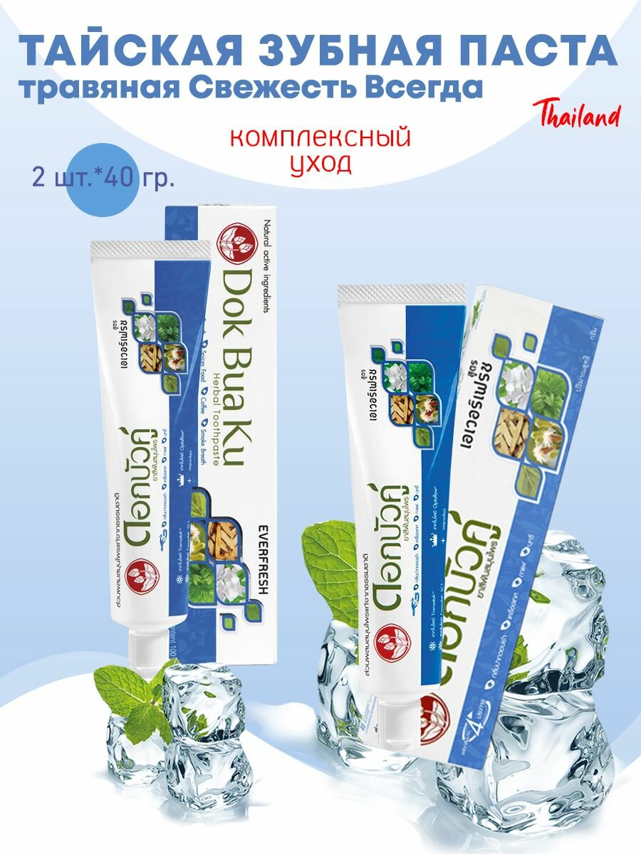 Зубная паста Twin Lotus растительная "Свежесть всегда" 40 гр * 2 шт.