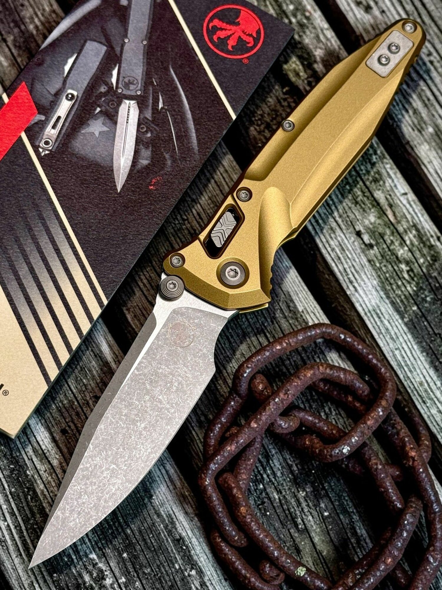 Нож складной MicroTech MCT159RL10APTA Socom Delta Ram-Lok, Apocalyptic Blade, Tan Handle