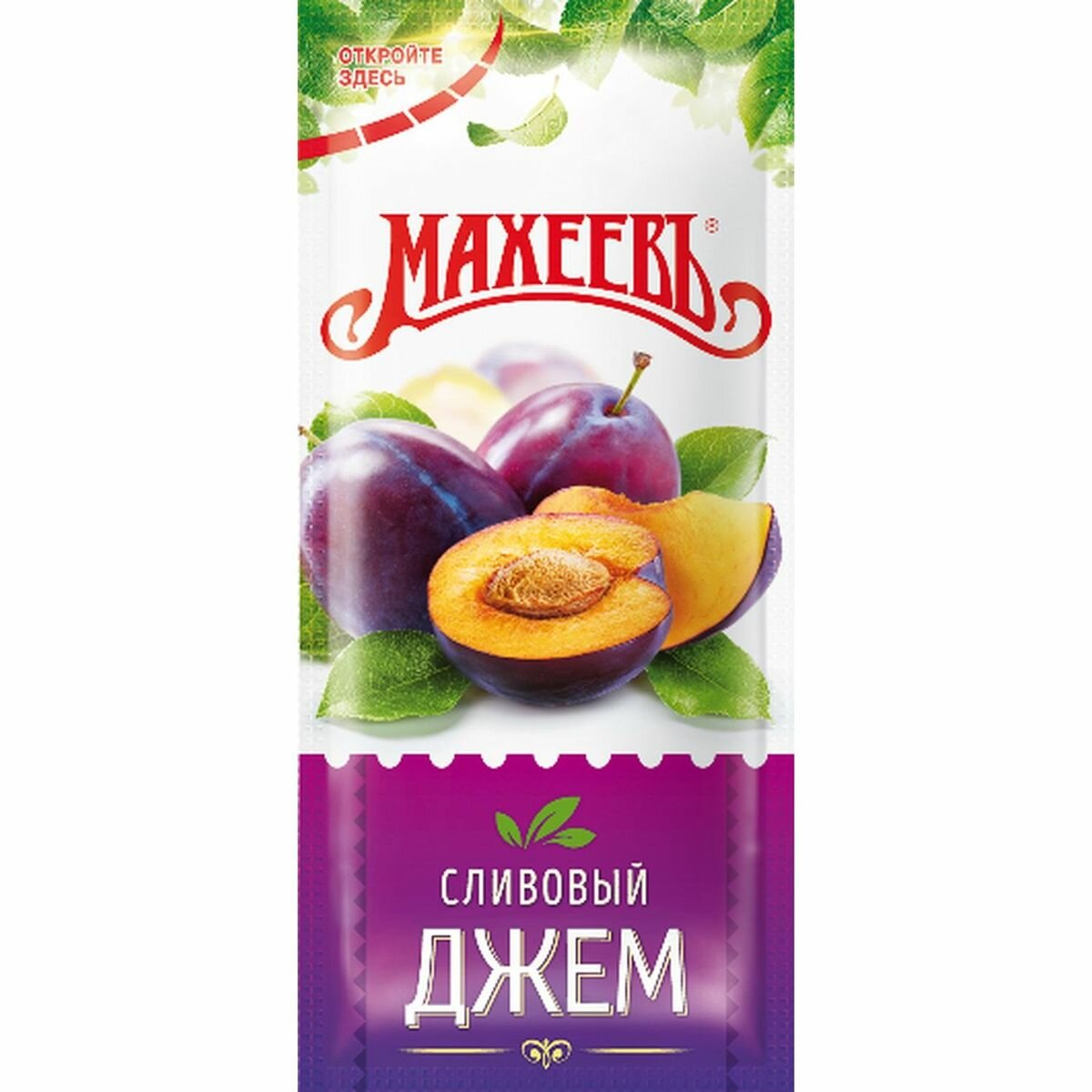 Джем порционный Махеевъ Cлива (96шт. в упаковке по 18г) (2481999)