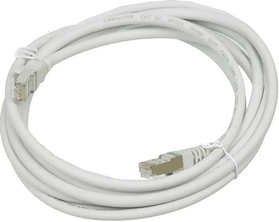 Патч-корд LanMaster вилка RJ-45, вилка RJ-45, кат.6A, LSZH, 2м, серый